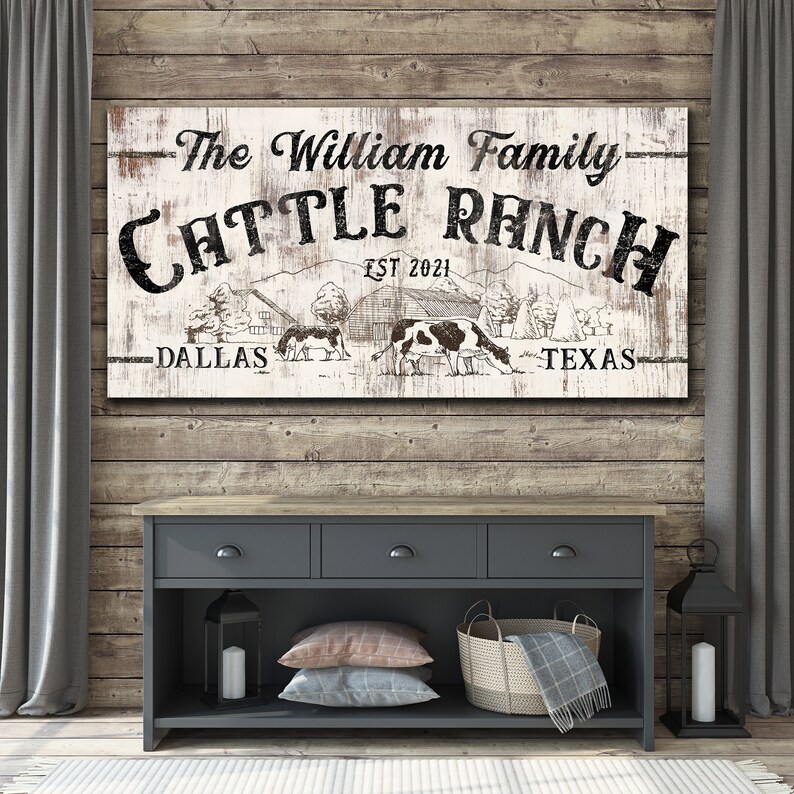 Custom Cattle Ranch Sign Rustic Ranch Sing Cattle Ranch - Etsy