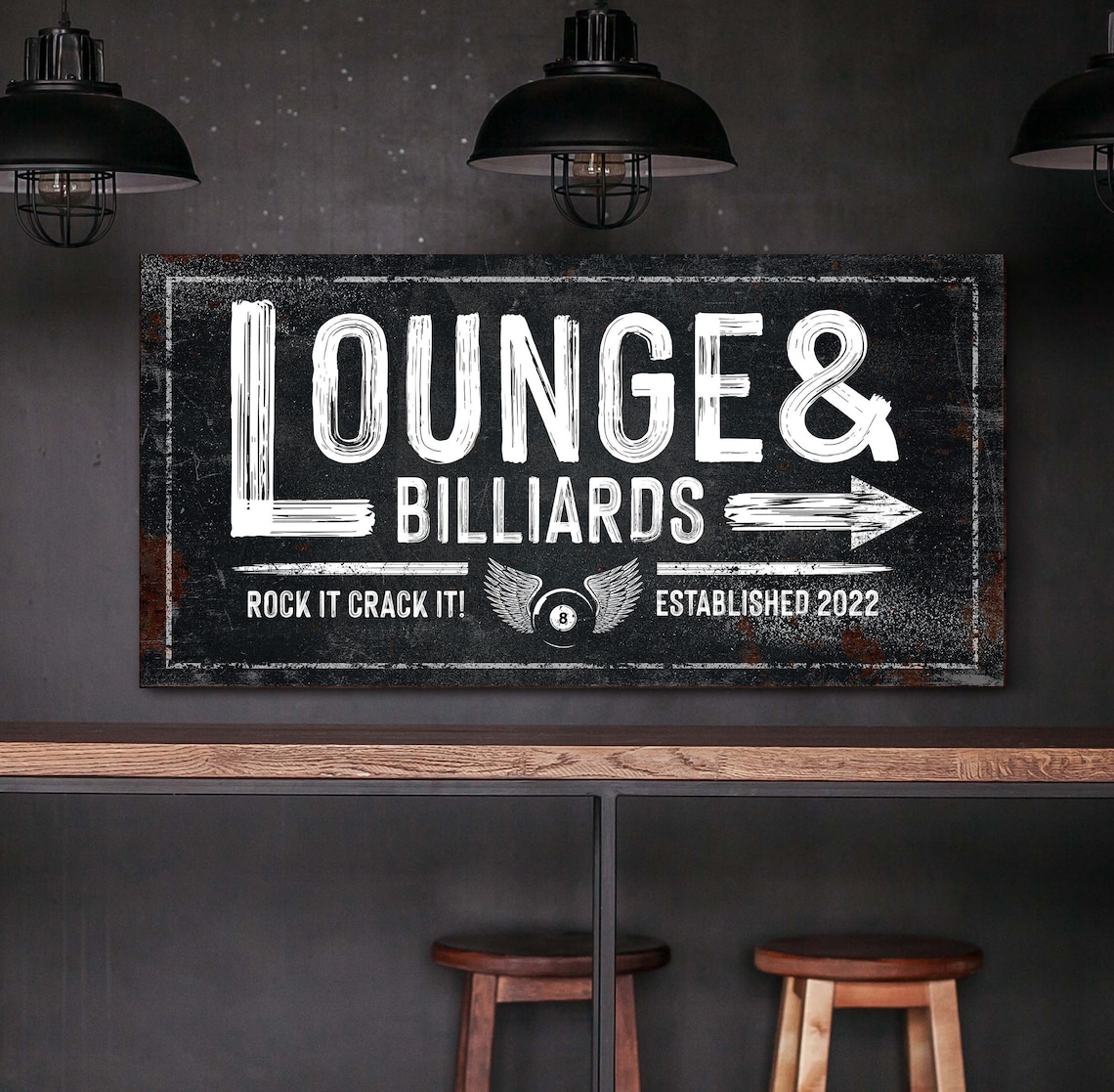 Custom Billiards Sign Billiards & Lounge Sign Pool Table - Etsy