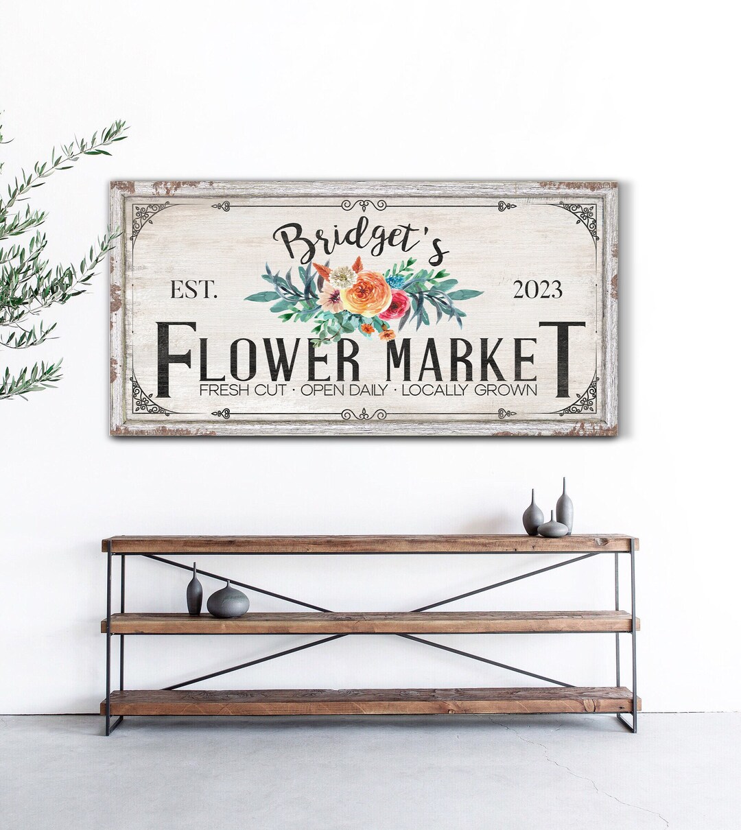 Personalized Flower Market Sign Custom Fresh Flower Sign - Etsy