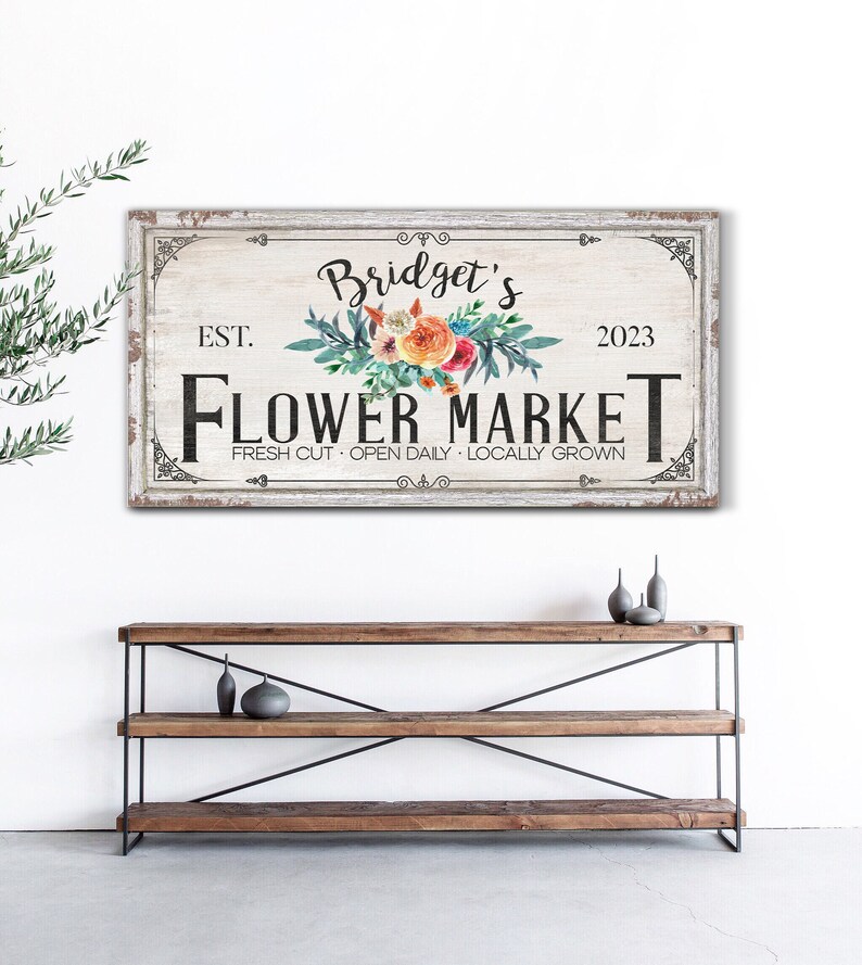 Personalized Flower Market Sign Custom Fresh Flower Sign - Etsy