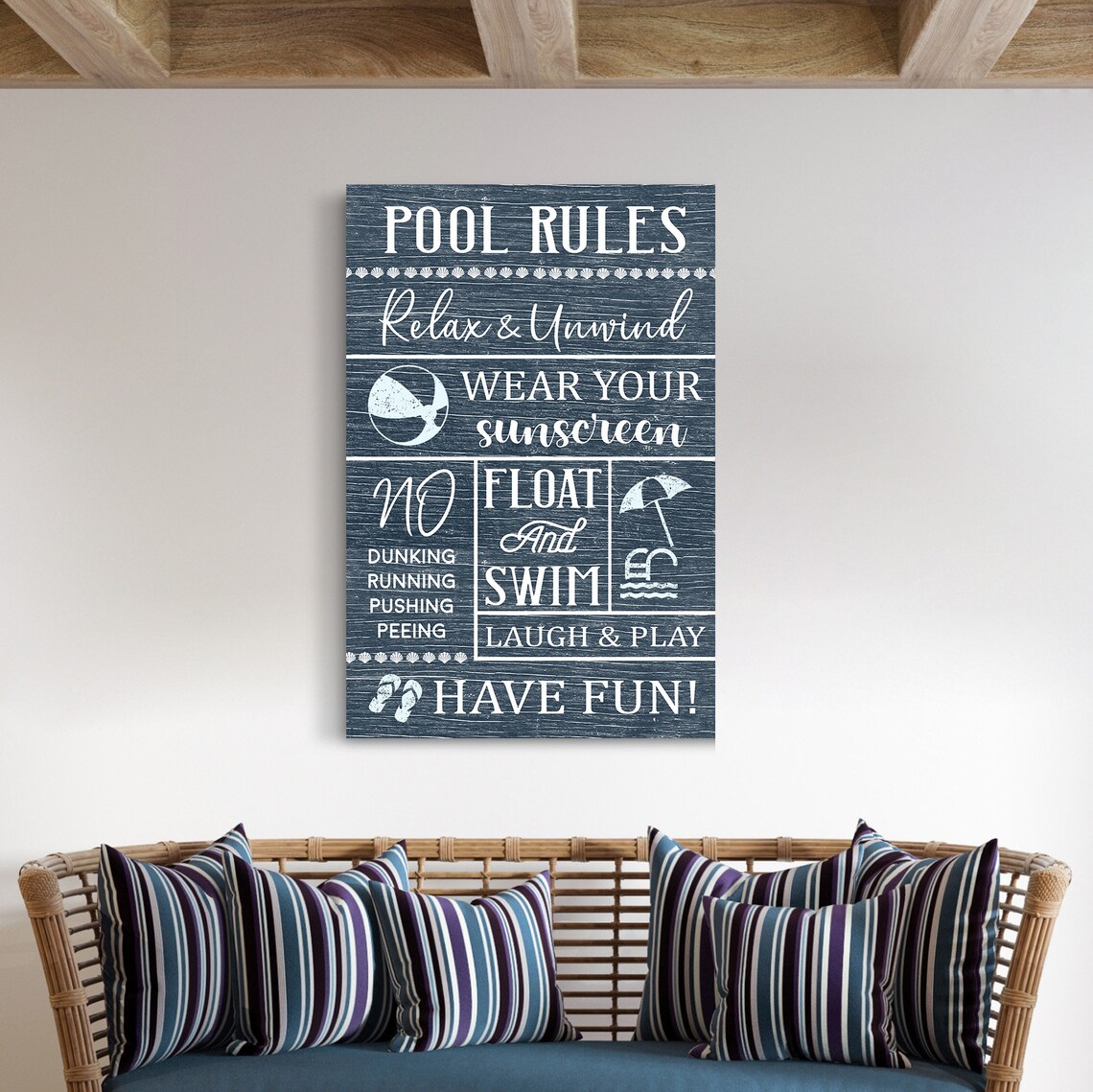 Pool Rules Sign, Swimming Pool Rules Sign, Backyard Pool Decor, Outdoor ...