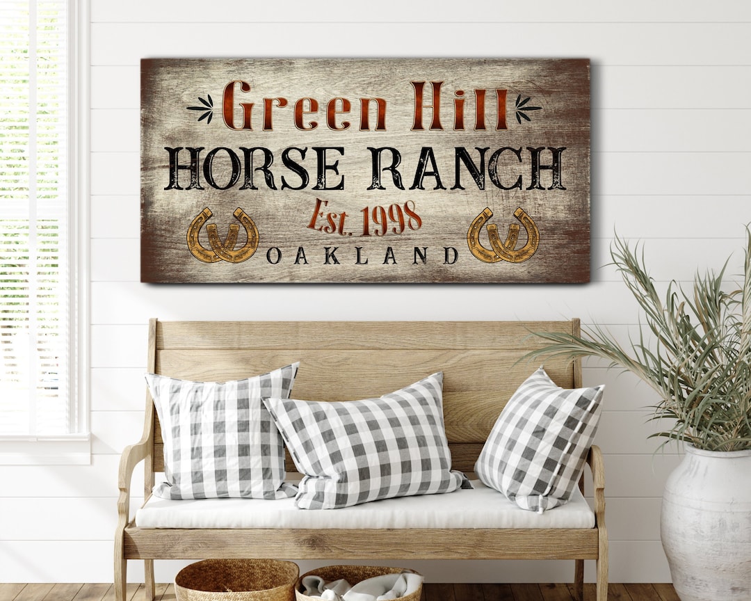 Personalized Horse Ranch Sign, Rustic Outdoor Ranch Sign, Ranch Sign ...