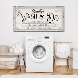 Personalized Laundry Service Sign, Custom Wash & Dry Sign, Laundry and ...