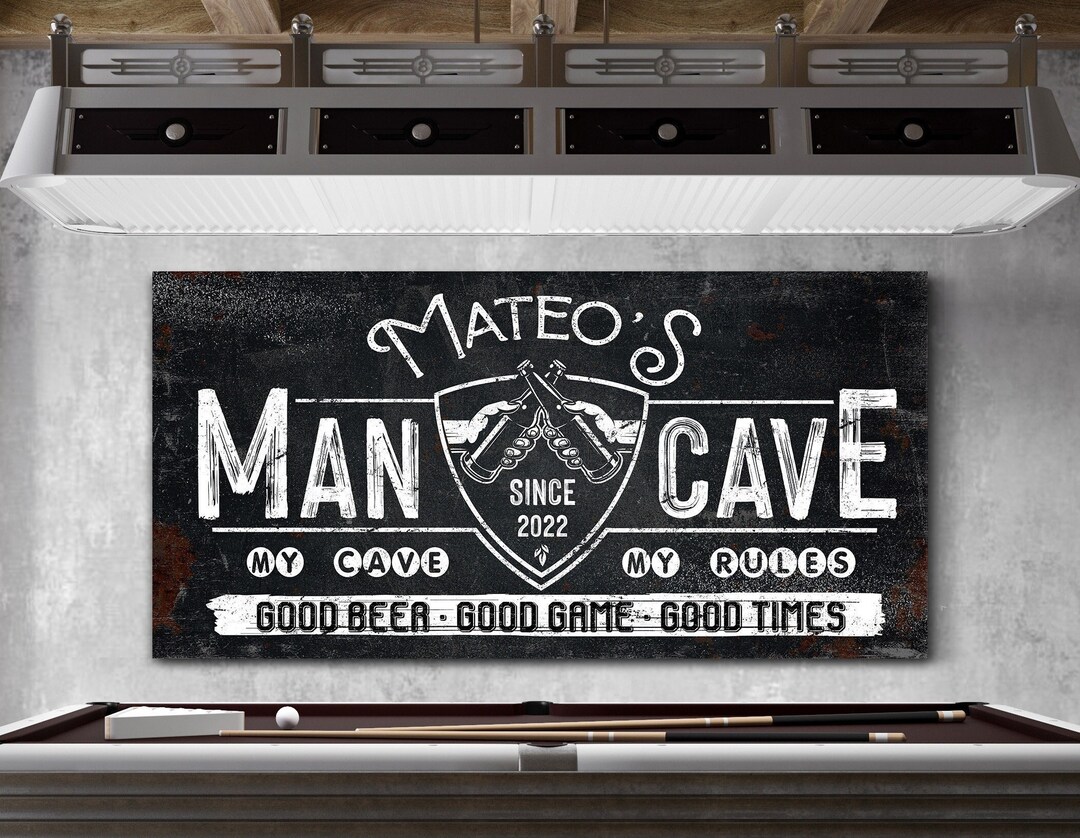 Personalized Man Cave Sign, Man Room Sign, Rustic Man Cave Decor ...