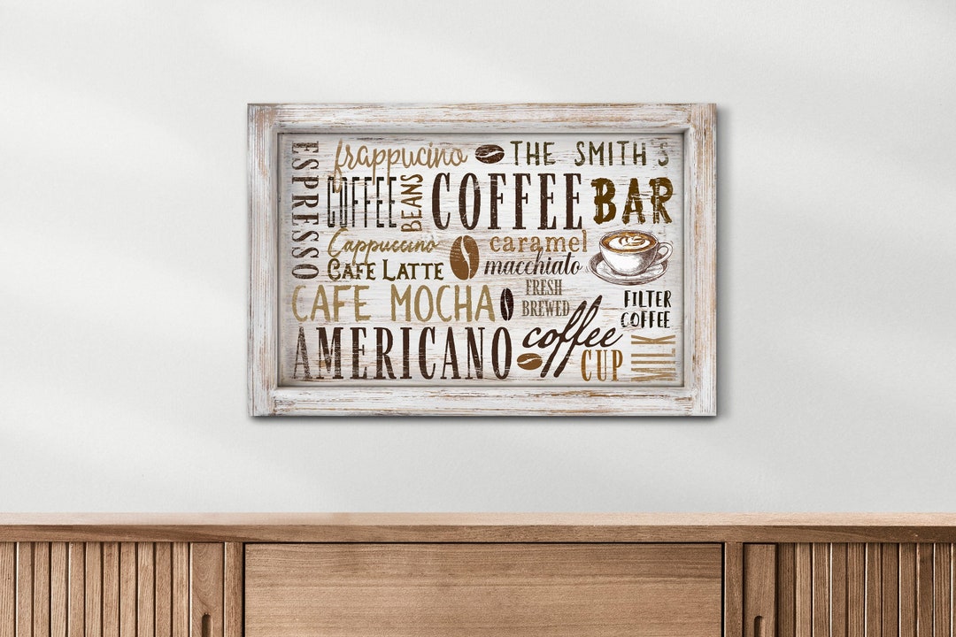 Custom Coffee Bar Sign Family Name Sign Family Coffee Co Sign Kitchen ...