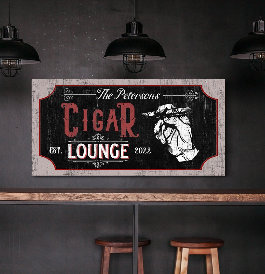 Personalized Cigar Room Sign, Cigar Bar & Lounge Wall Decor, Fine Cigar ...