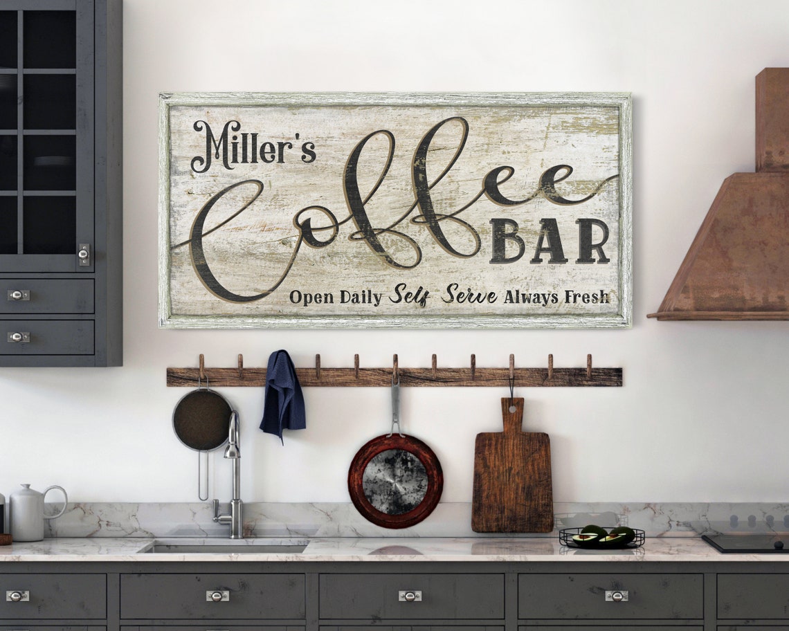 Custom Coffee Bar Sign Coffee Sign Vintage Coffee Sign - Etsy