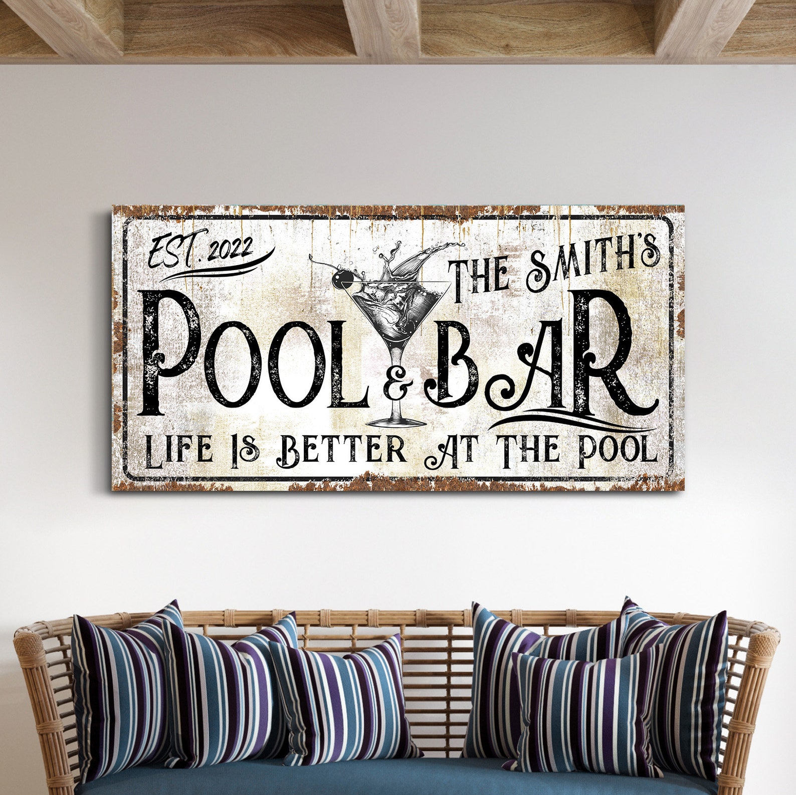 Custom Pool & Bar Sign, Poolside Sign, Life is Better at the Pool ...