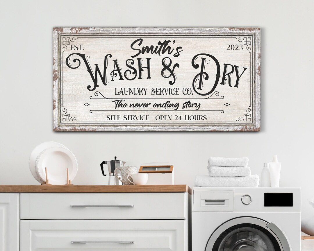 Personalized Laundry Service Sign, Custom Wash & Dry Sign, Laundry and ...