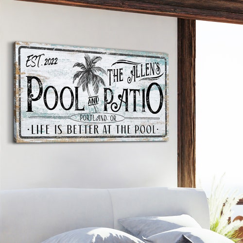 Personalized Backyard Pool Metal Sign / Outdoor Wall Decor / - Etsy