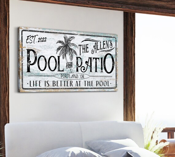 Personalized Pool & Patio Sign Pool Sign Swimming Pool - Etsy