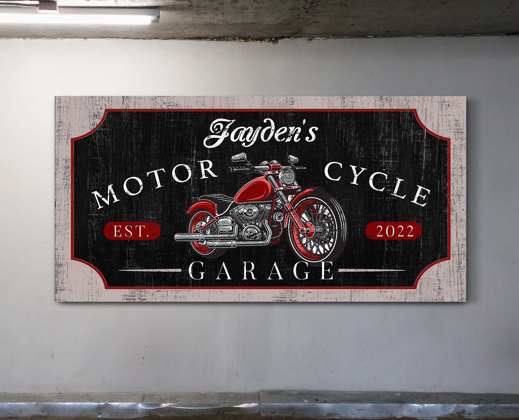 Personalized Motorcycle Garage Sign Motor Owner Gift Custom - Etsy