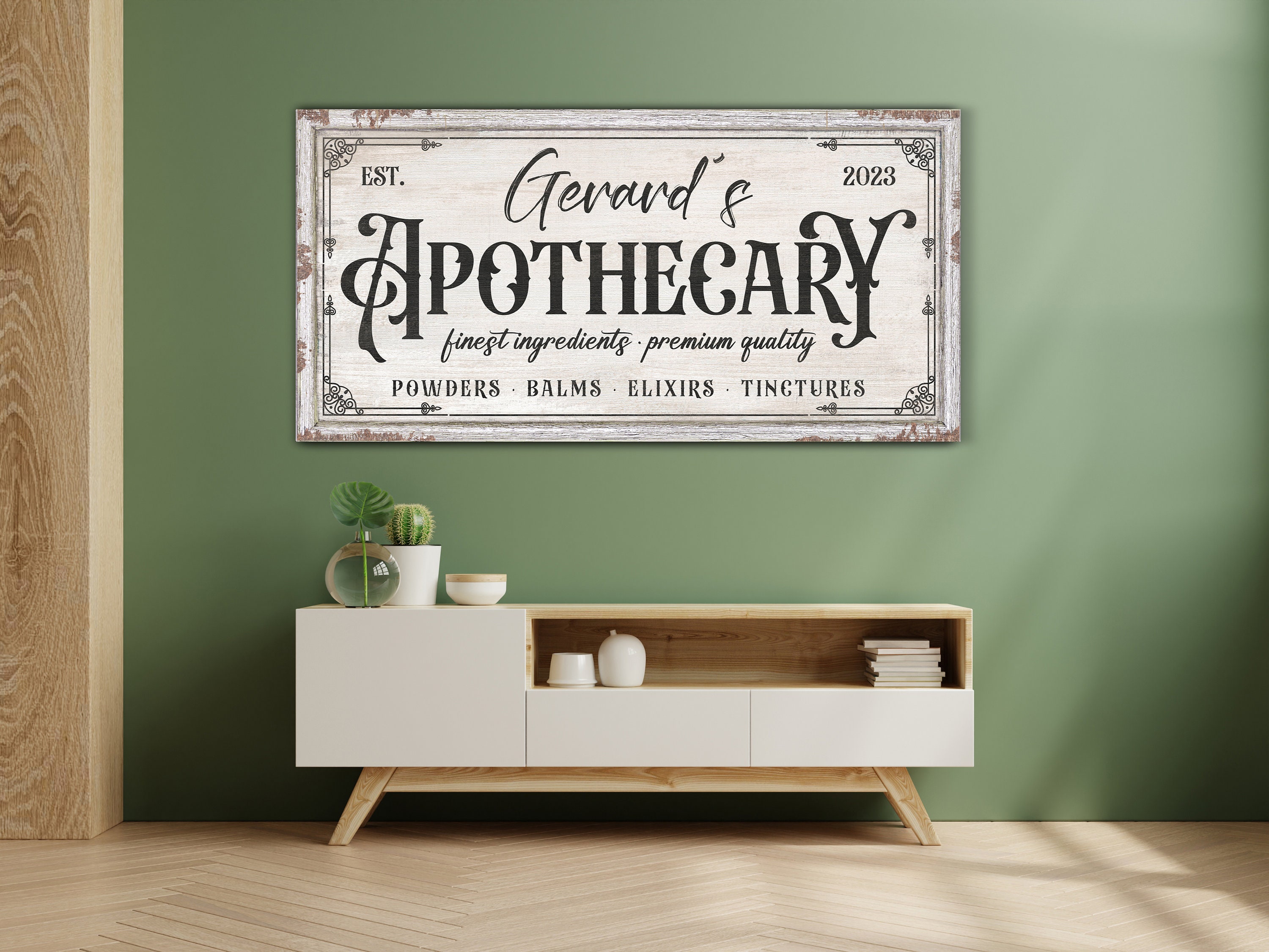 Personalized Apothecary Sign, Custom Medicine Wall Decor, Home Pharmacy ...