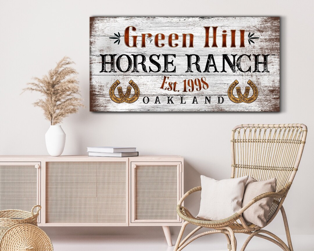 Custom Horse Ranch Sign, Vintage Farmhouse Ranch Sign, Modern Farmhouse ...