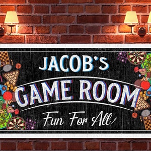 Personalized Game Room Sign, Game Room Wall Art, Mancave Decor ...