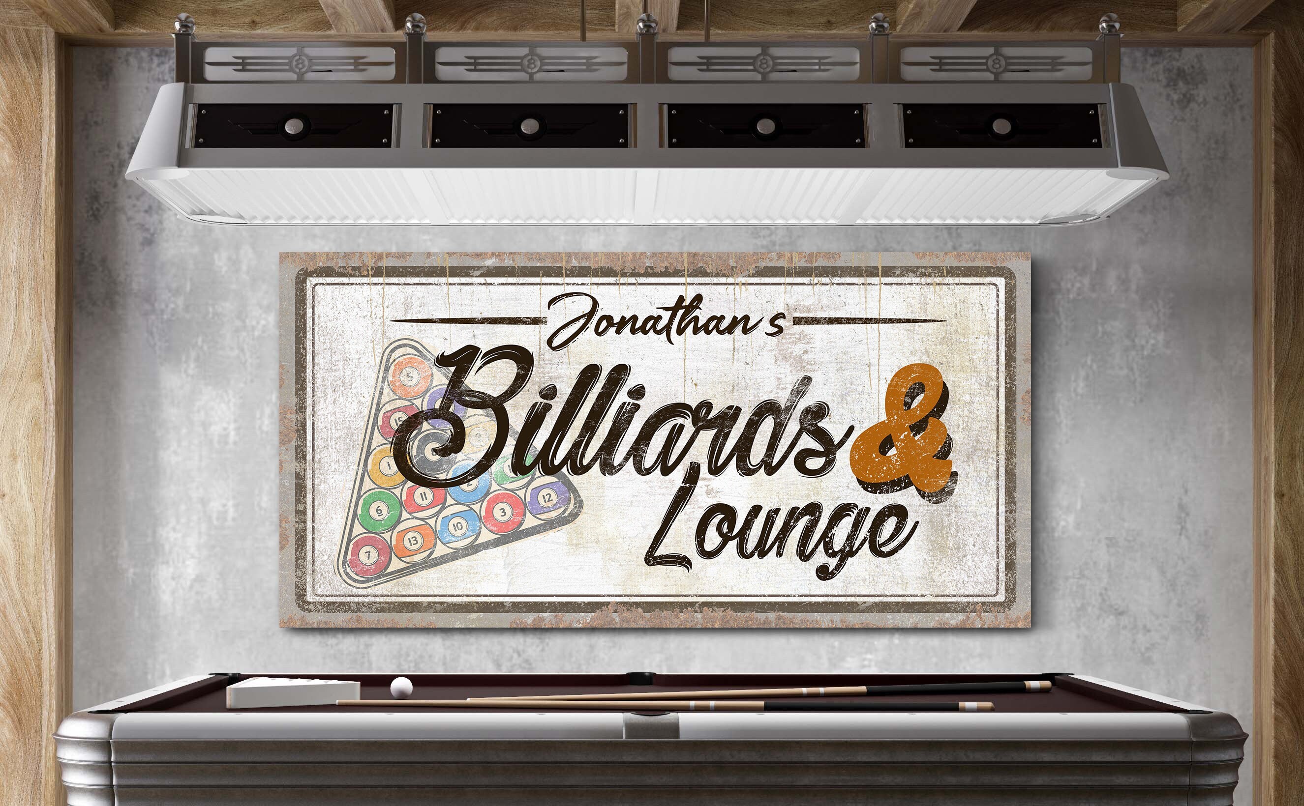 Custom Billiards Lounge Sign Pool Lounge Sign Pool Hall Wall - Etsy