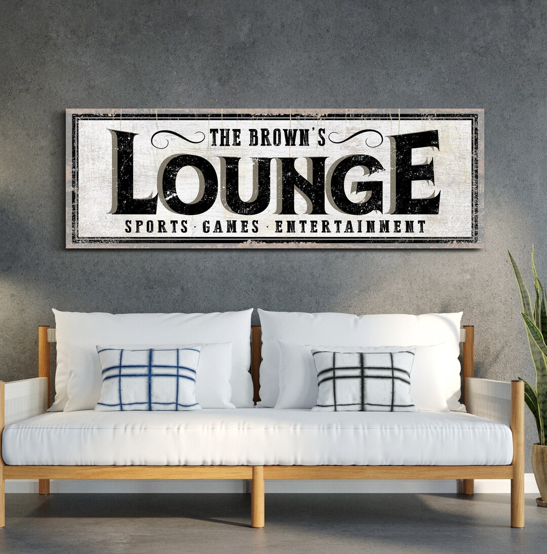 Customized Lounge Sign, Home Lounge Decor, Rustic Lounge & Bar Decor ...