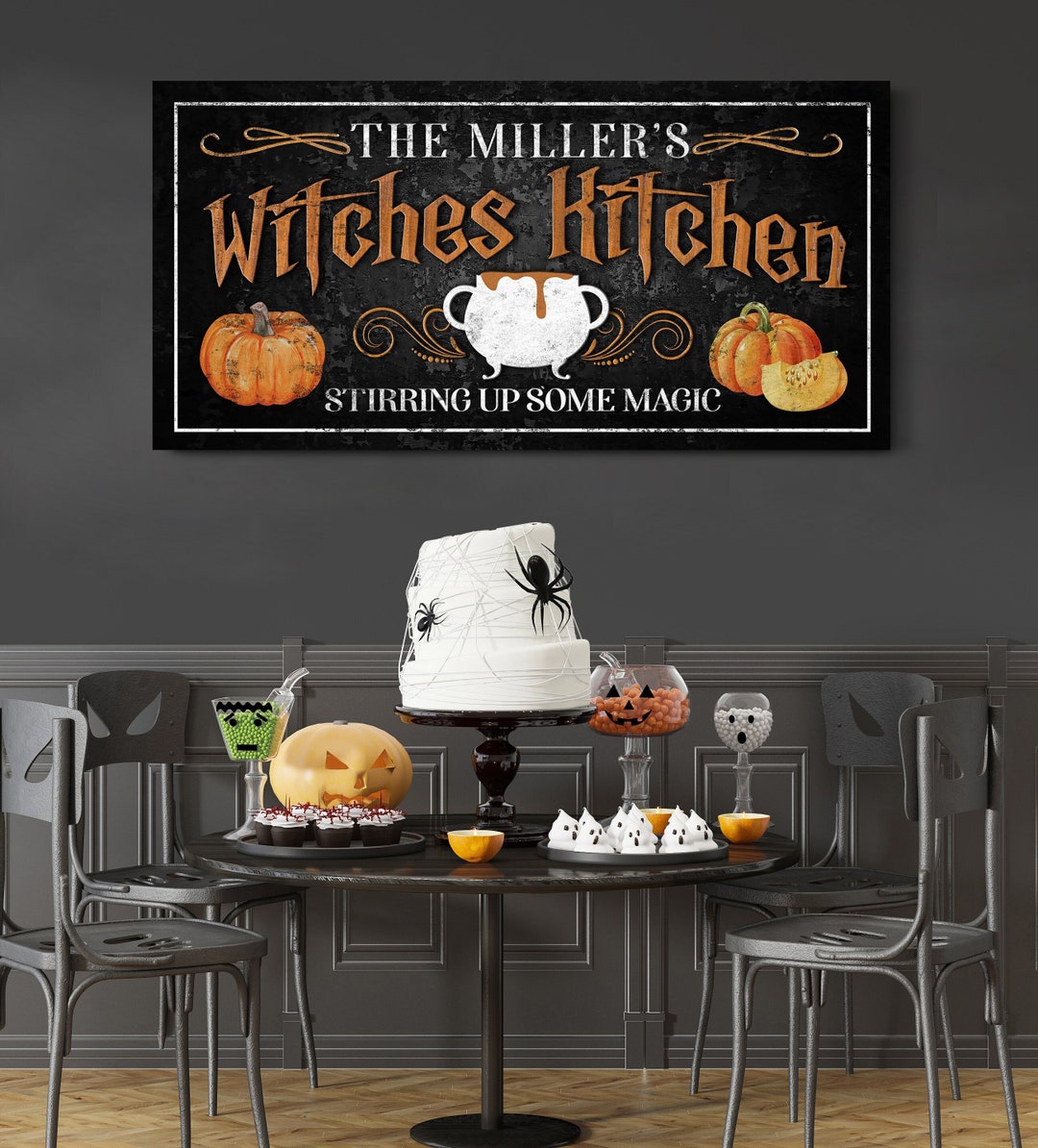 Personalized Witches Kitchen Sign, Stirring up Magic Decor, Halloween ...