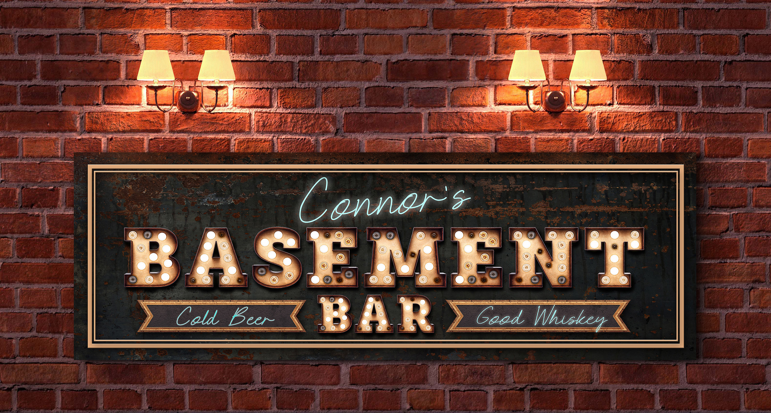 Custom Basement Bar Sign Bar & Lounge Sign Home Bar Decor - Etsy