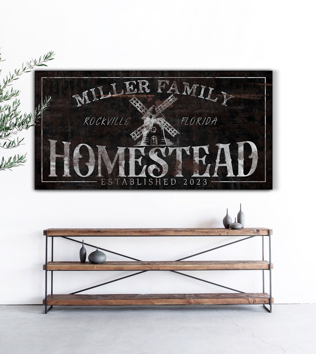 Personalized Homestead Sign, Custom Family Name Wall Decor, Living Room ...