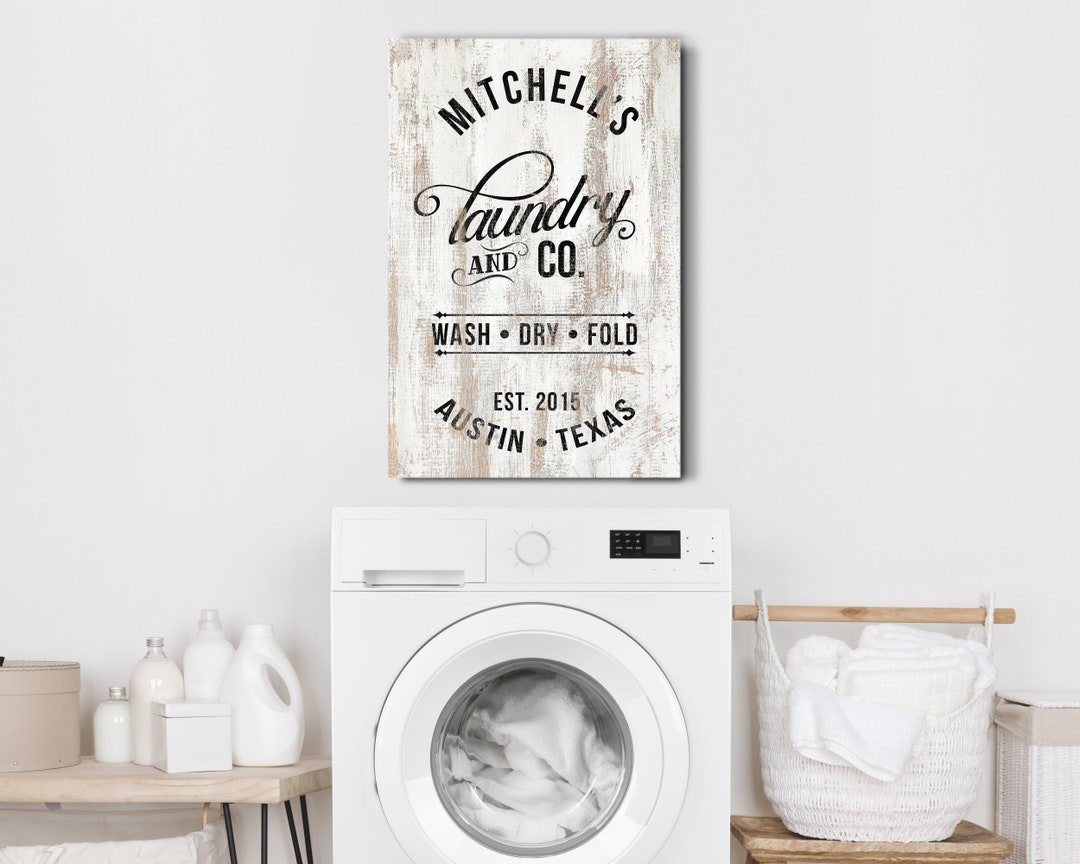 Custom Laundry Co Sign, Laundry Sign, Laundry Room Sign, Rustic Wash ...