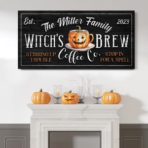 Personalized Witches Brew Coffee Co. Sign, Salem Brew Sign, Halloween ...