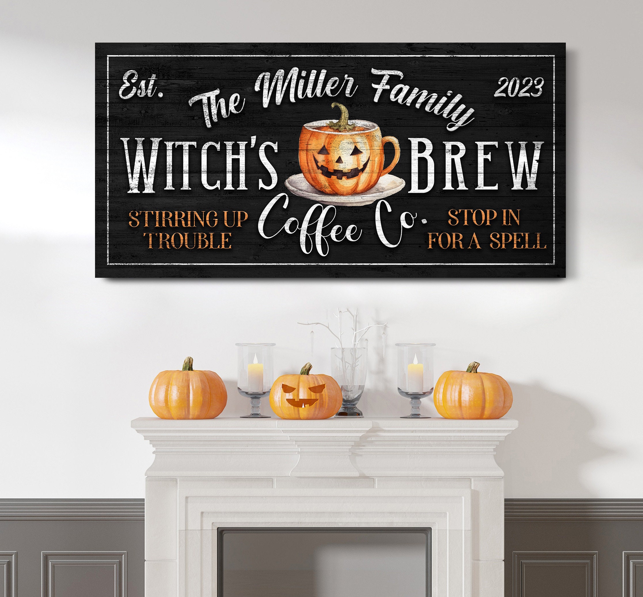 Personalized Witches Brew Coffee Co. Sign, Salem Brew Sign, Halloween ...