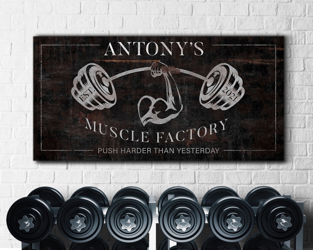 Custom Fitness Club Sign, Vintage GYM Sign, Modern Farmhouse Wall ...