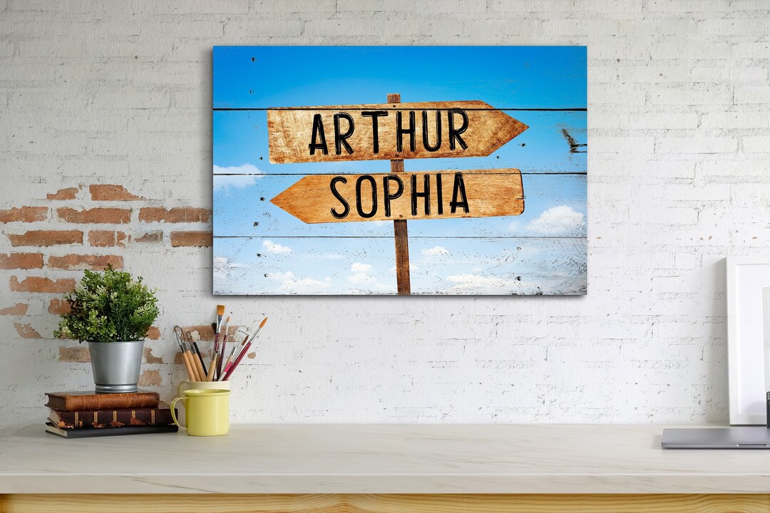Custom Direction Sign Name Sign Wedding Gift Wood Plank Background ...