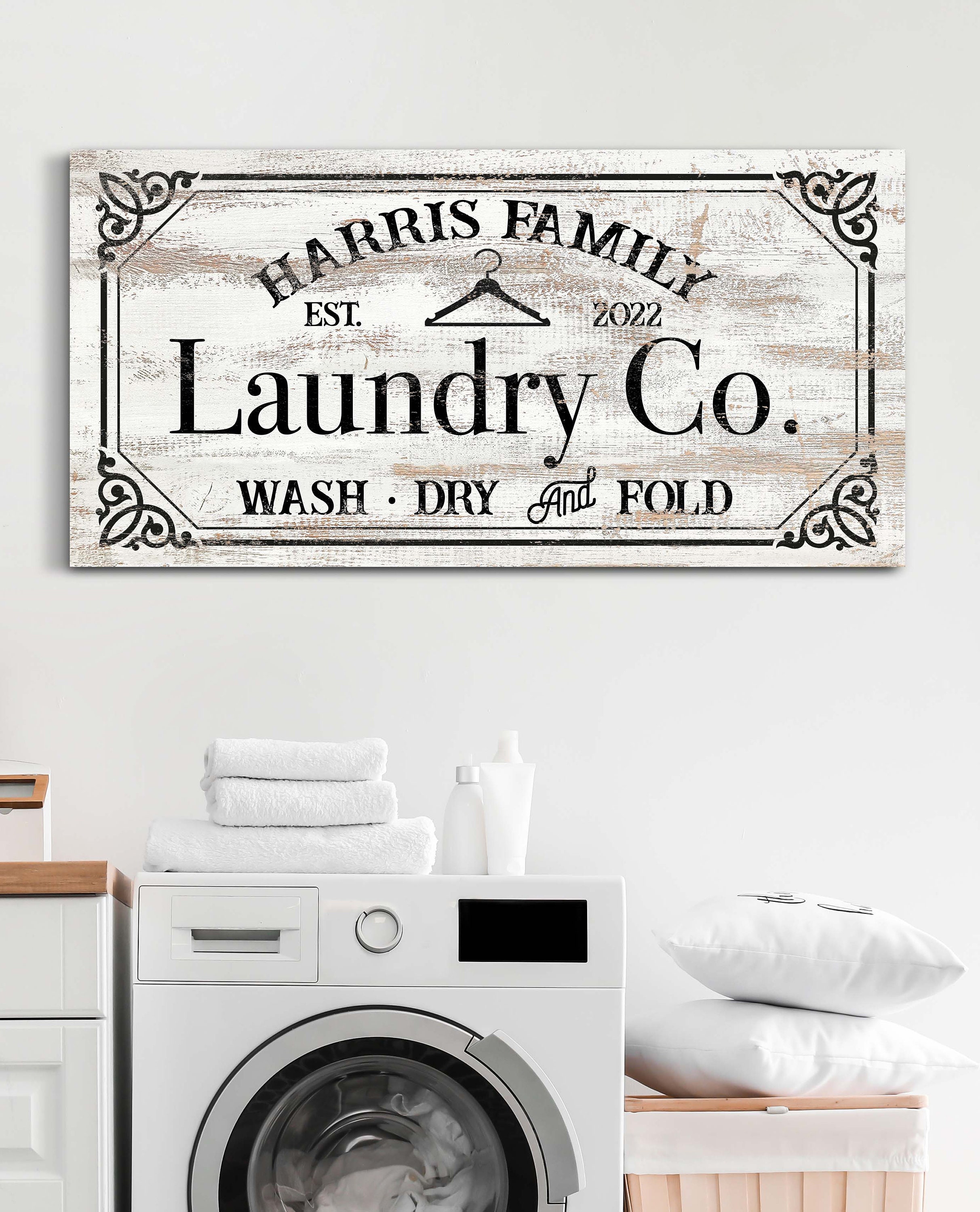 Custom Laundry Co. Sign, Wash and Dry Sign, Laundry Room Decor, Washing ...