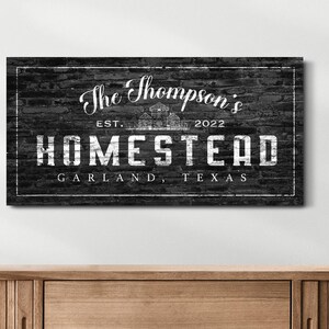 Custom Homestead Sign Family Name Wall Decor Rustic Modern Farmhouse ...