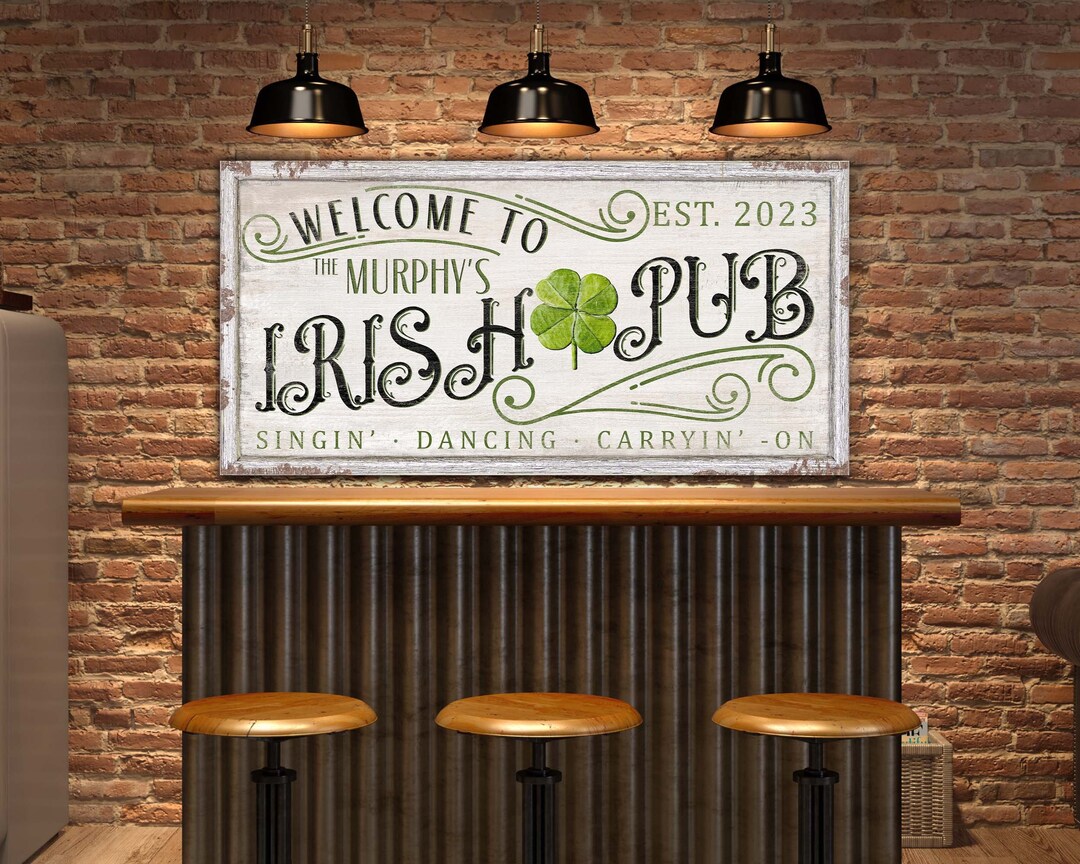 Personalized Irish Pub Sign, Custom St. Patrick's Day Decor, Home Pub ...