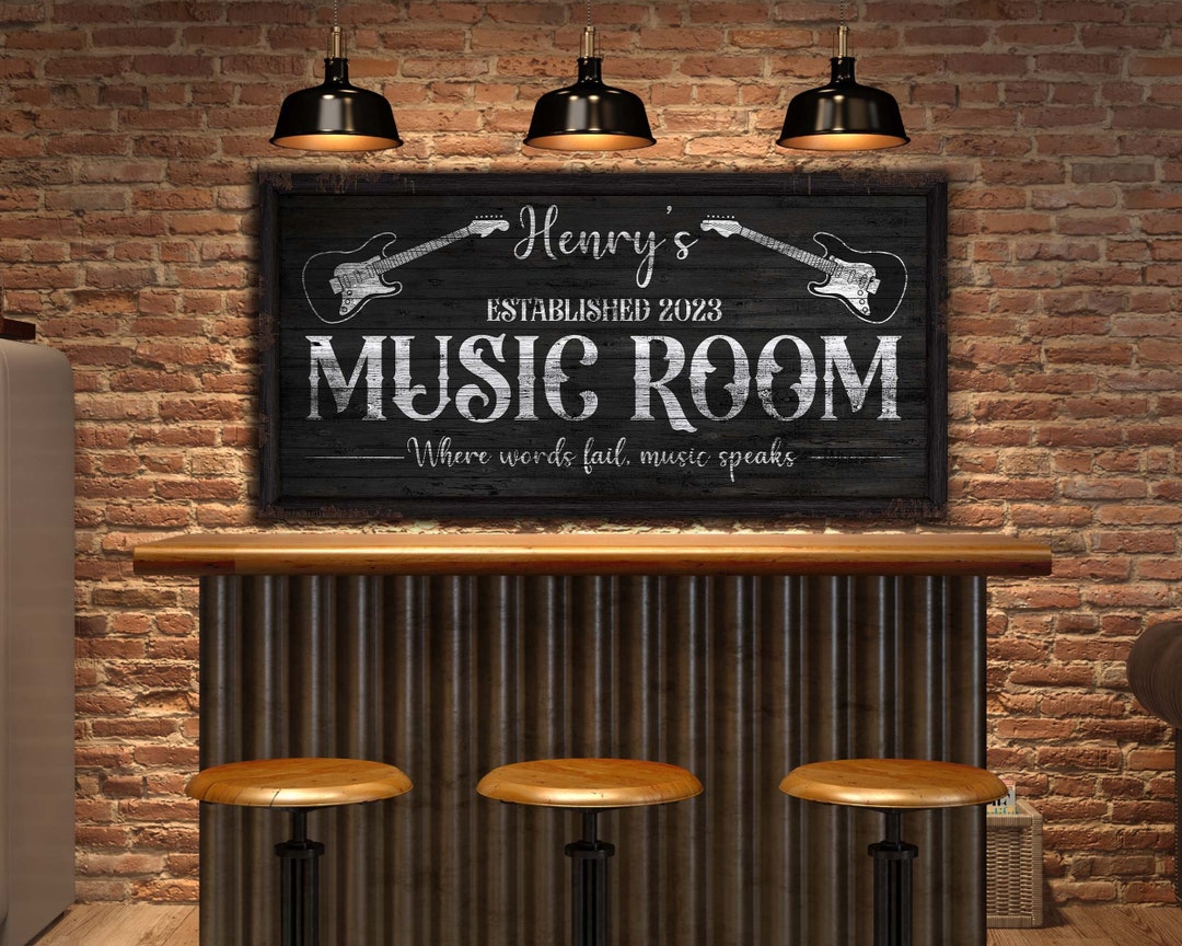 Personalized Music Room Sign, Custom Studio Sign, Home Decor for ...