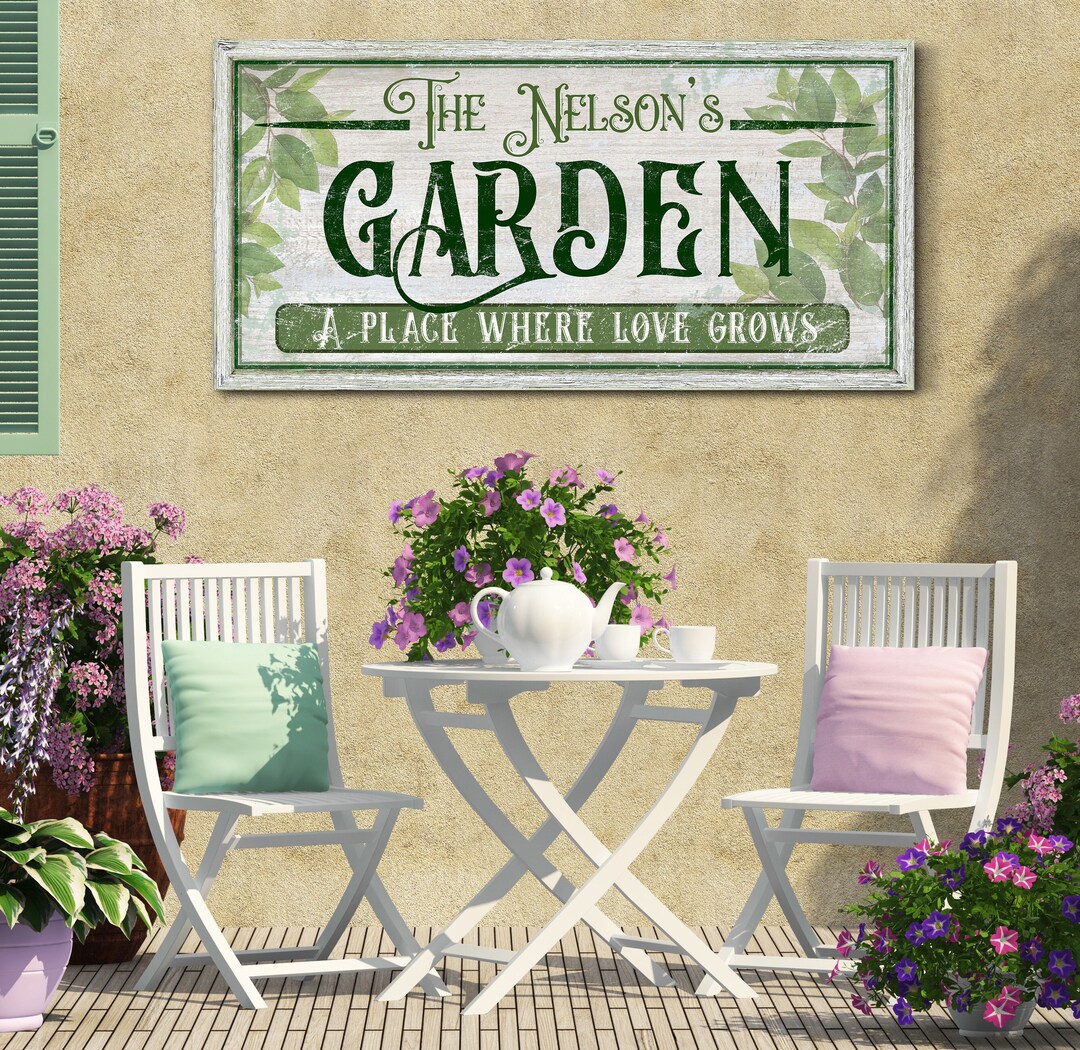 Customized Garden Sign, Flower Market Sign, Patio Sign, Backyard ...