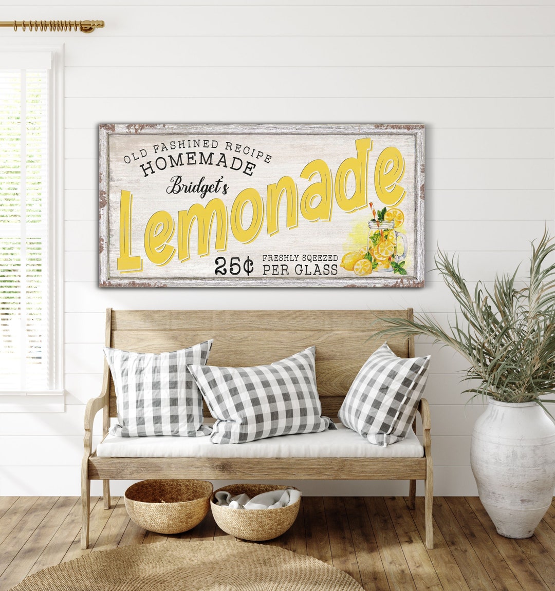 Personalized Lemonade Sign, Lemonade Stand Sign, Custom Kitchen Wall ...