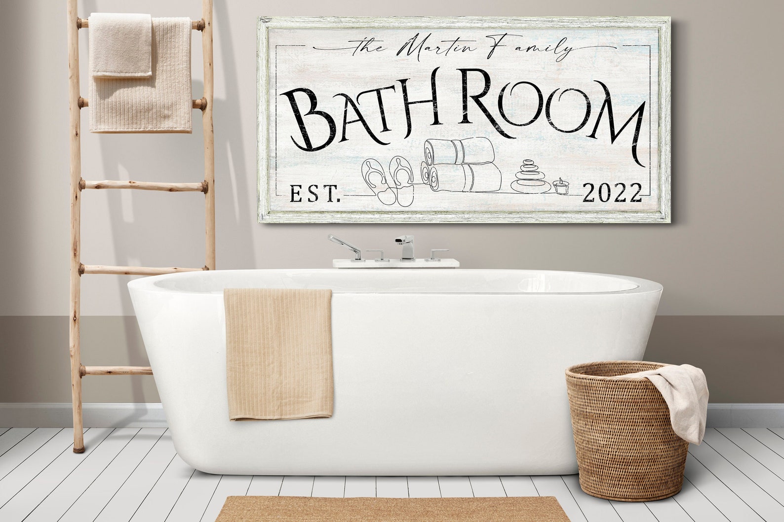 Custom Bathroom Sign Bathroom Decor Hot Bath Sign Over Bath | Etsy