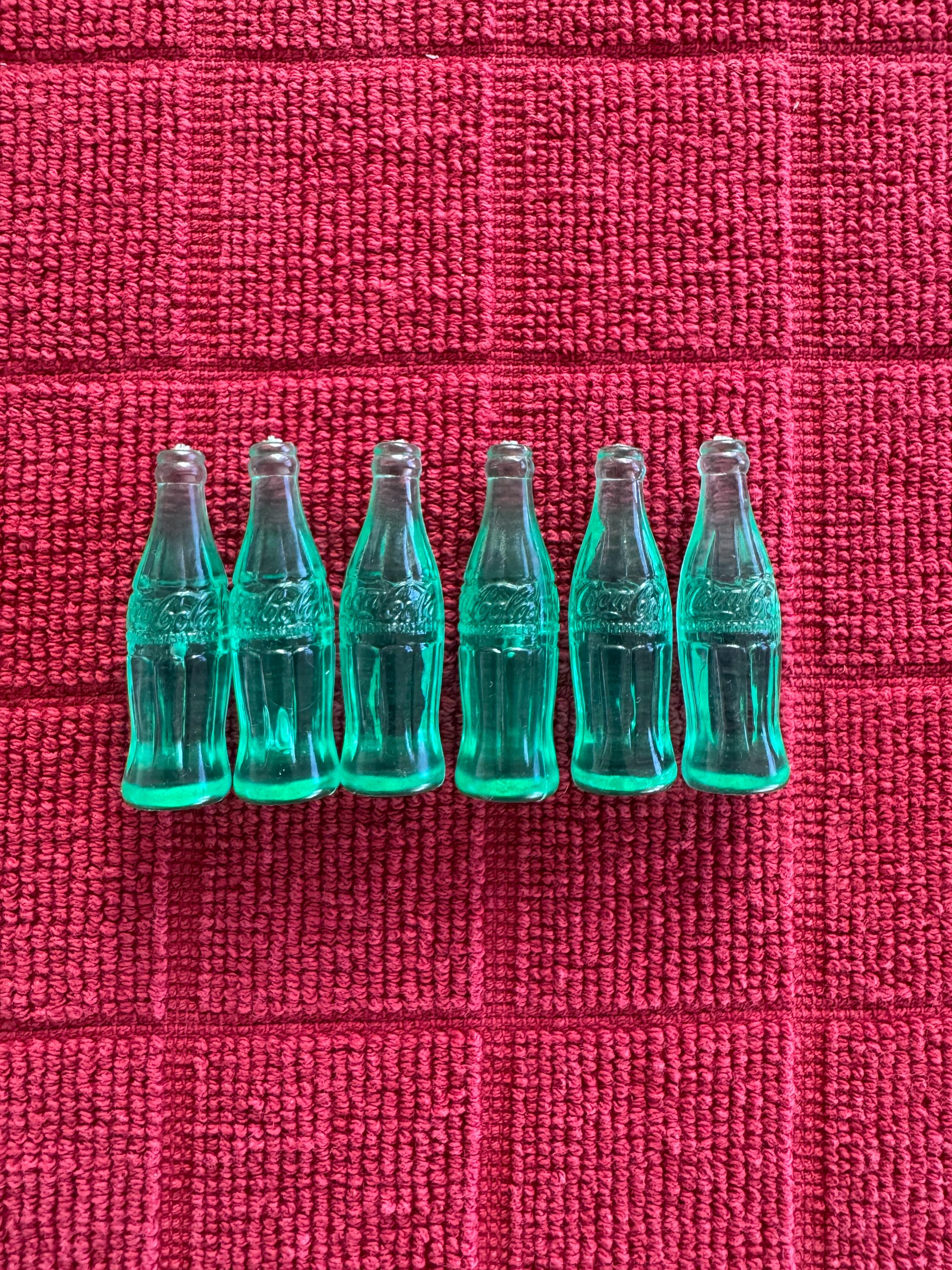 Vintage MINIATURE COCA COLA Six (6) Pack of Green Plastic Bottles in ...