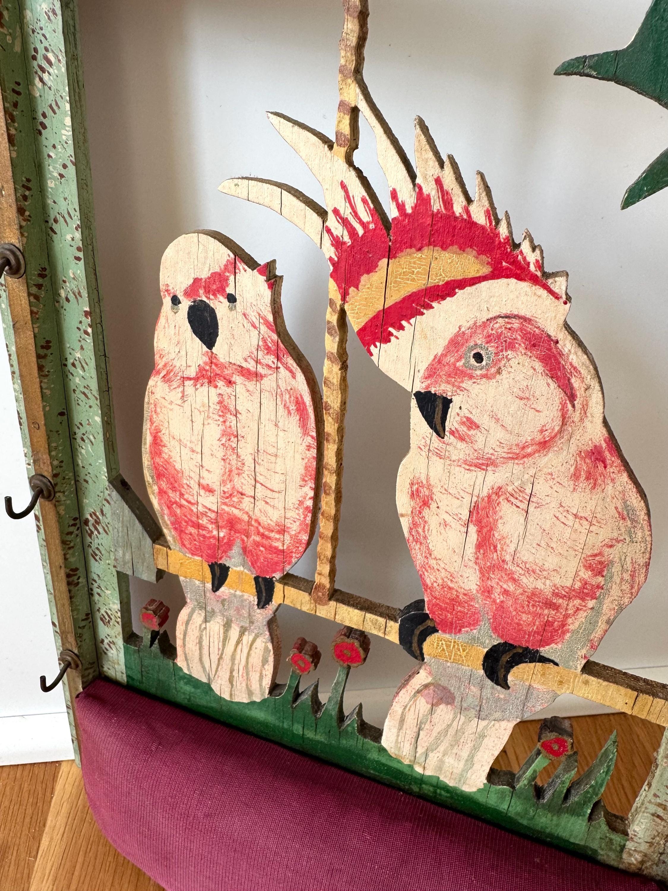 Vintage Cockatoo | Folk Art | Hand-cut and Painted | Tropical Bird ...