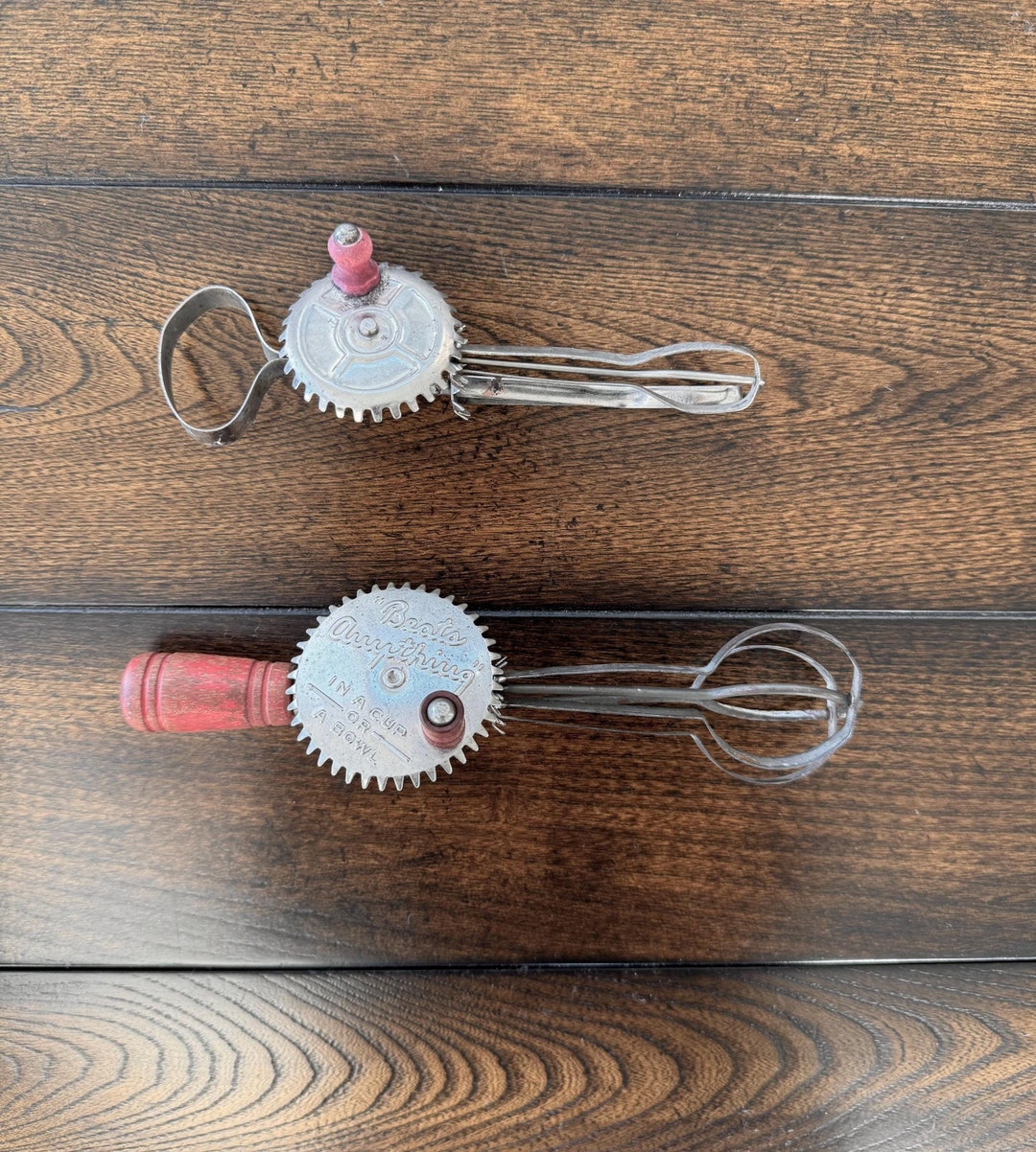 PAIR Vintage Mini Toy EGG BEATERS, A&J 1920s With Red Handle, Plus 2nd ...
