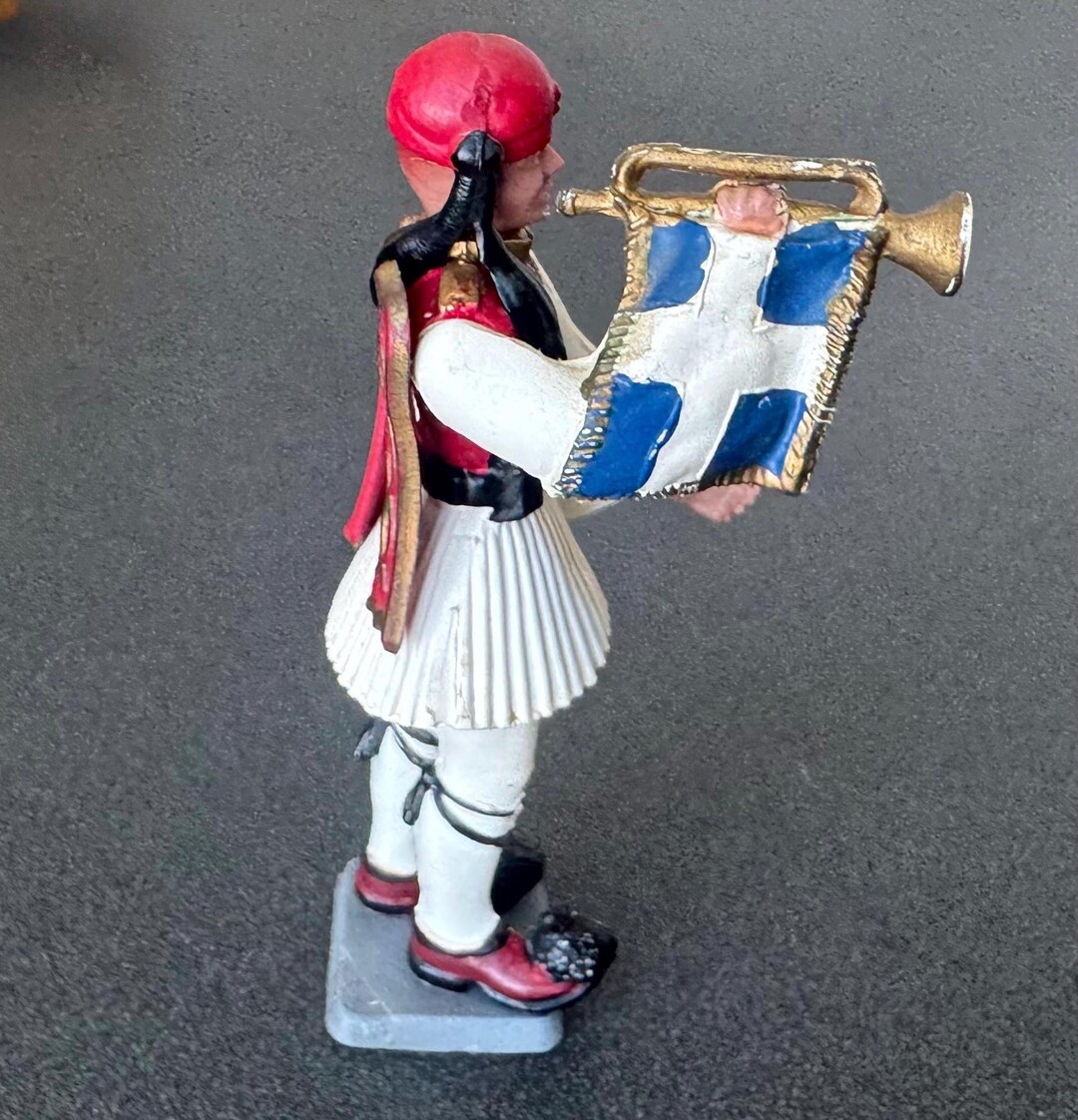 Vintage AOHNA Greek Toy Royal Guard Officer Soldier BUGLE Player ...