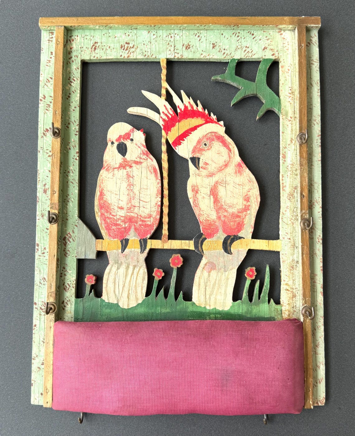 Vintage Cockatoo | Folk Art | Hand-cut and Painted | Tropical Bird ...