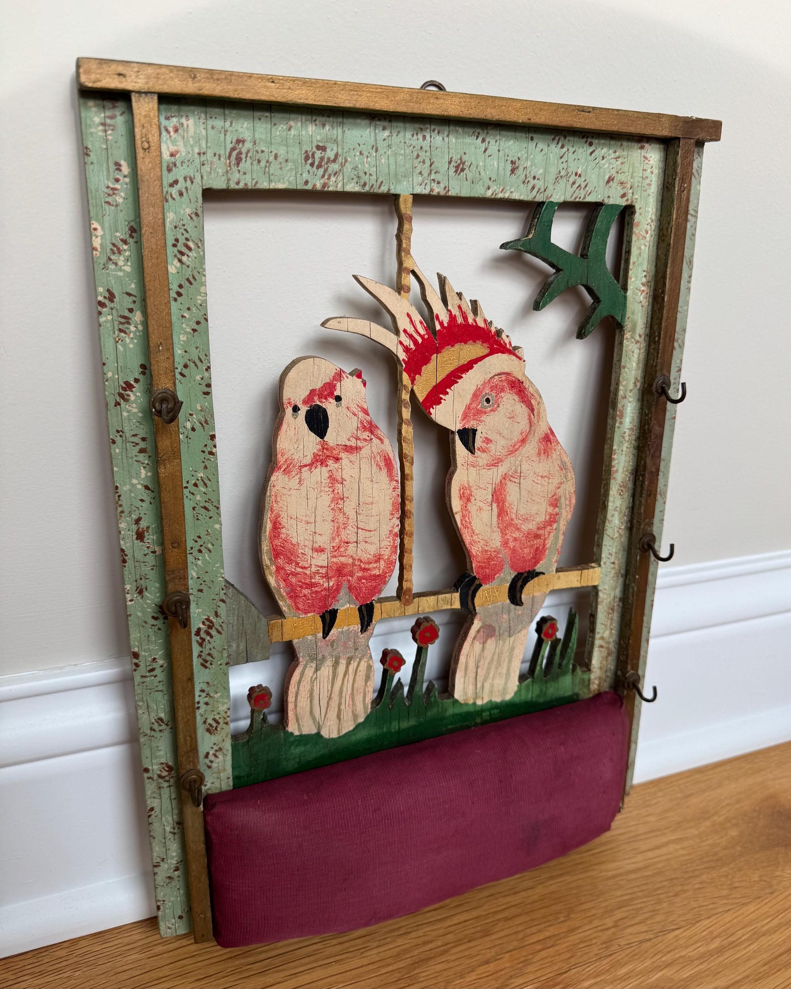 Vintage Cockatoo | Folk Art | Hand-cut and Painted | Tropical Bird ...