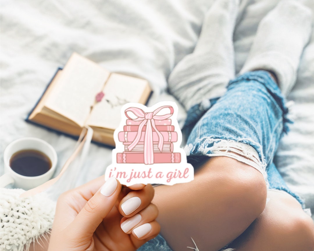 I'm Just a Girl Book Sticker - Etsy