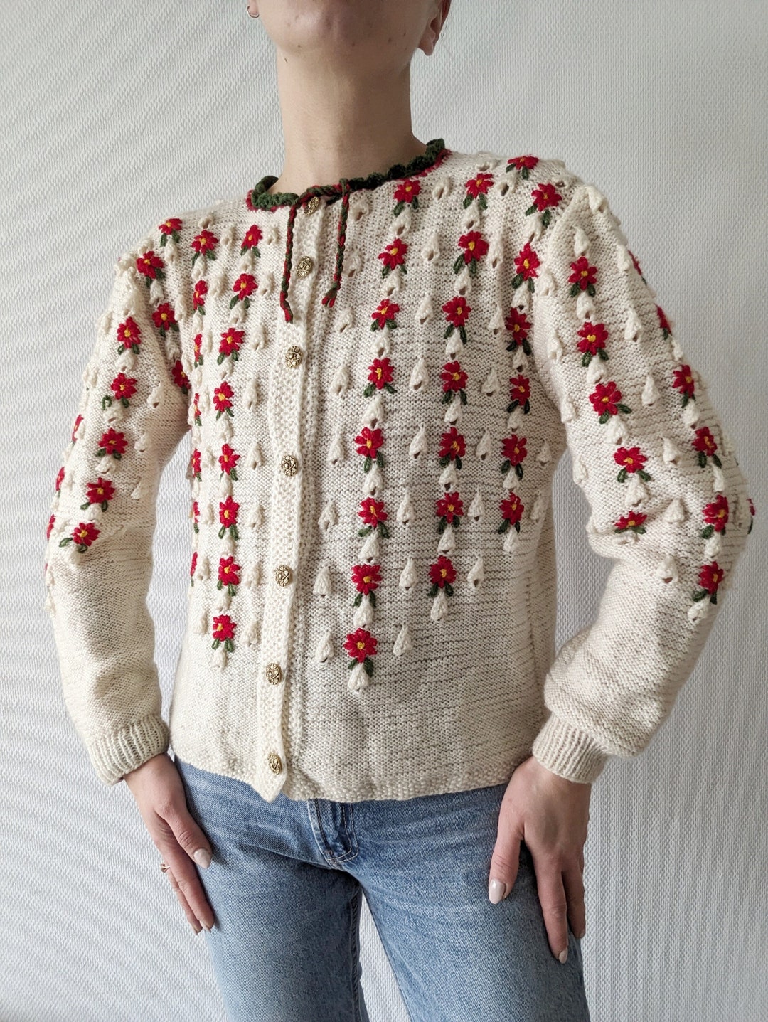 Vintage Handmade Austrian Bavarian Tyrolean Dirndl Cardigan With ...