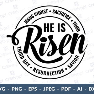 He is Risen SVG Easter Cross Svg Easter Svg Christian Svg - Etsy