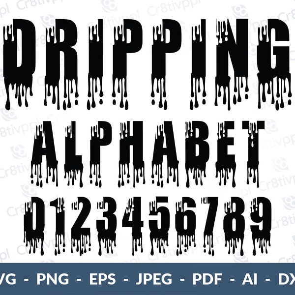 Alphabet drip svg - Etsy Nederland