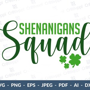 Shenanigans Squad SVG St Patrick's Day SVG St - Etsy