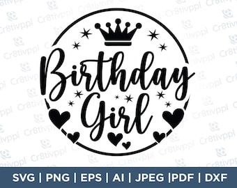 Cricut Birthday Girl Svg - Etsy