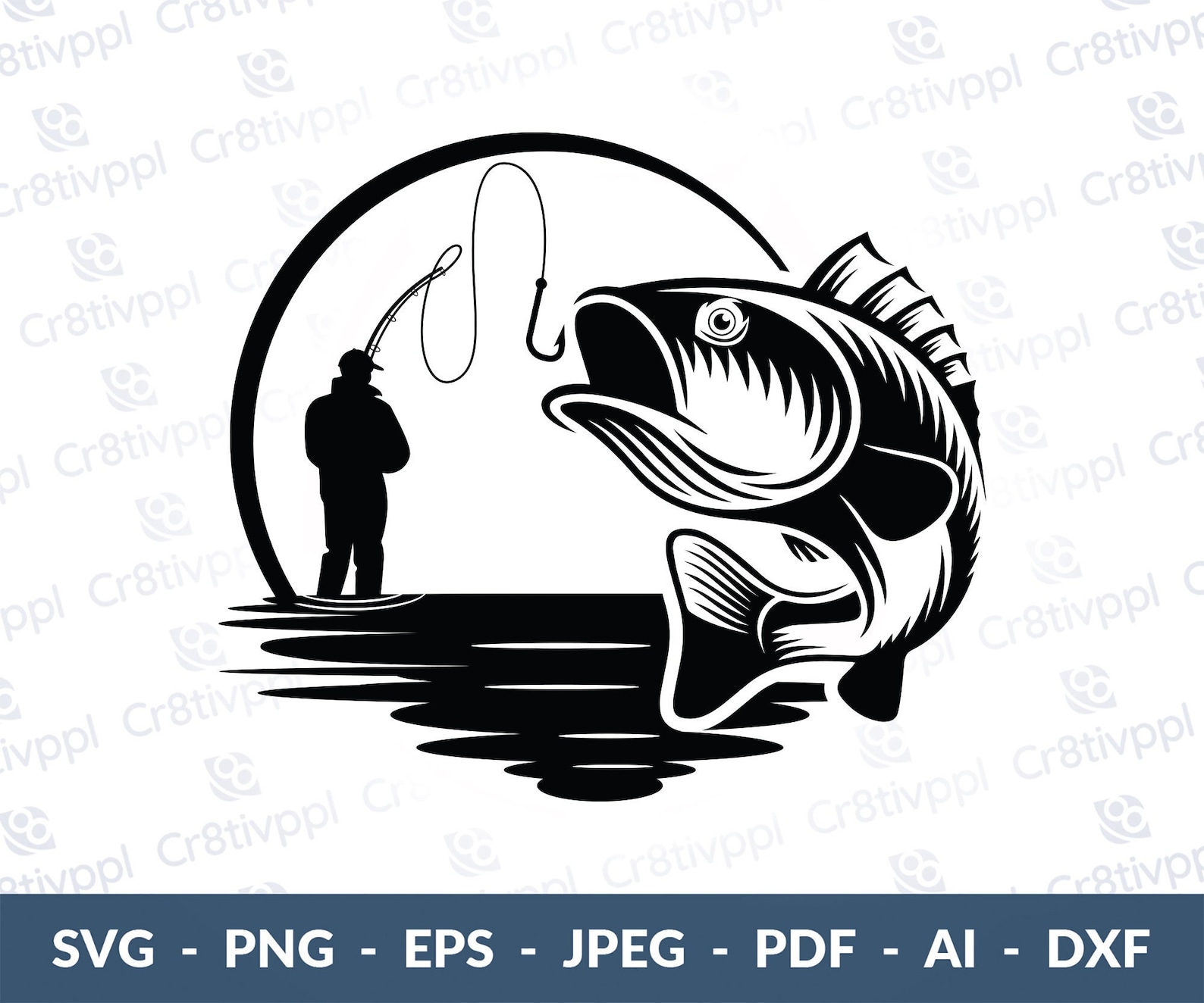 Fisherman Catching Fish Svg Fisherman Svg Catching Fish Svg - Etsy
