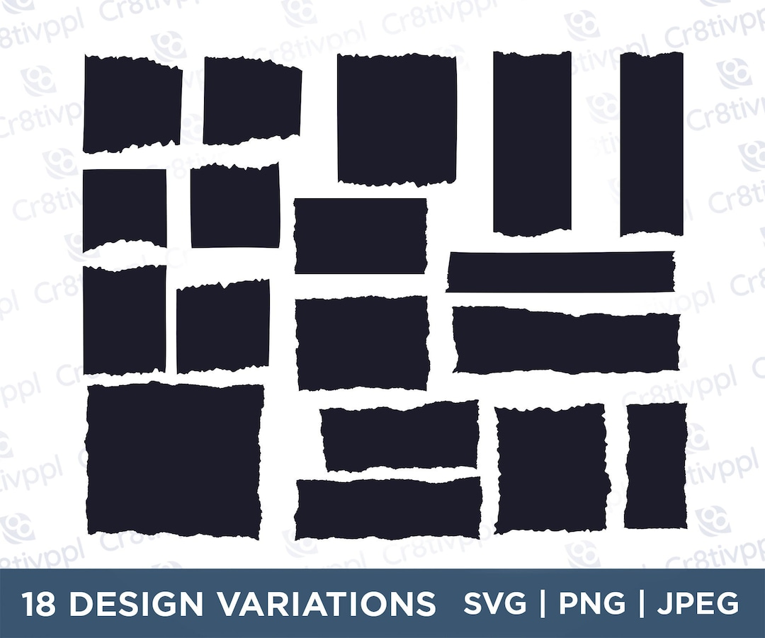 Torn Paper Torn Paper Svg Vector Clipart Set Svg Scrap - Etsy Hong Kong